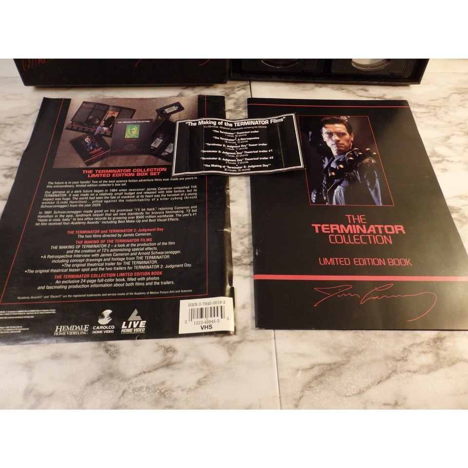 The Terminator Collection Limited Edition Box Set 3 VHS and Collectors ...