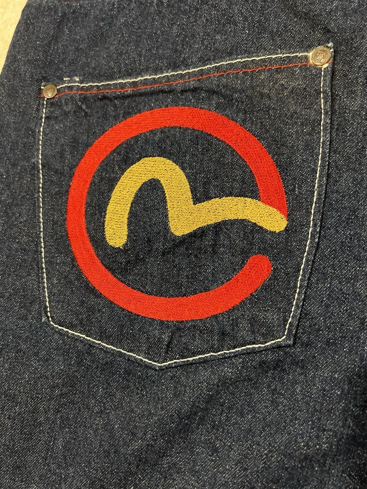 Vintage Mens Evisu Indigo Genes Made In Japan Blue Denim Jeans Size 42 ...