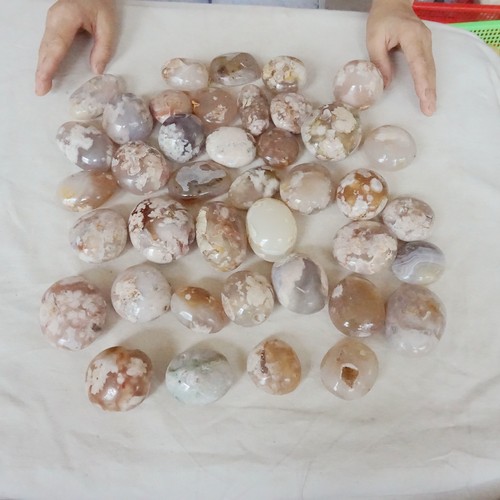 9.8LB 40Pcs Natural Phantom Ghost Carnelian Agate Crystal Palm Stone ...