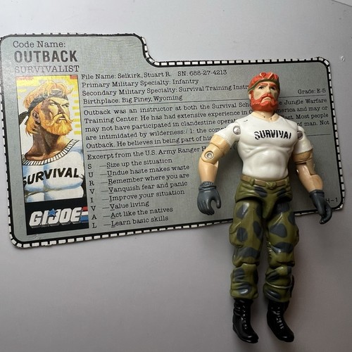GI JOE Outback 3.75" action figure vintage HASBRO 1987 With File Card ...