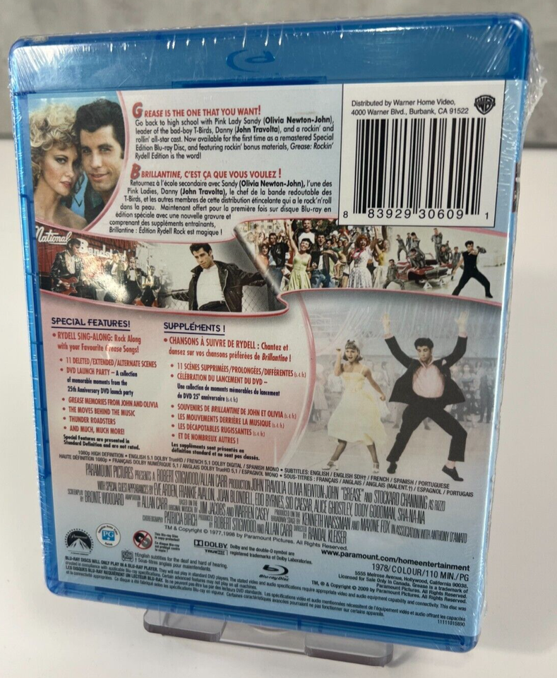 Grease Movie Rockin' Rydell Edition Blu-ray Disc, 2009 Brillantine New ...