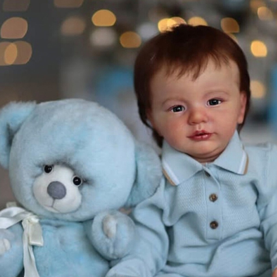 28'' Reborn Baby Doll Finished Toddler Boy Rooted Hair Cloth Body ...