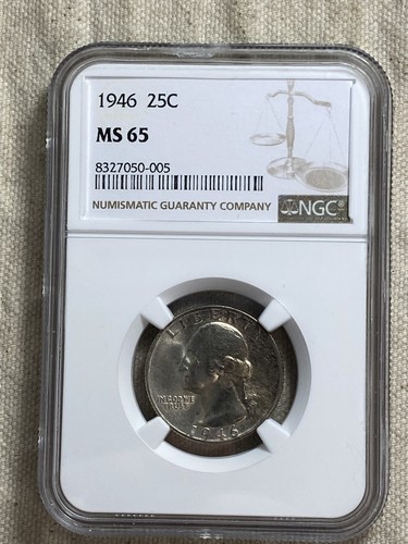 1946 25C Washington Quarter NGC MS 65 Early Date Nice Obverse Original ...