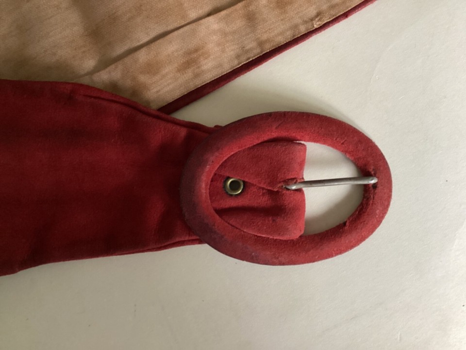 Vintage 1940s Very Soft Red Suede Wide Belt | eBay