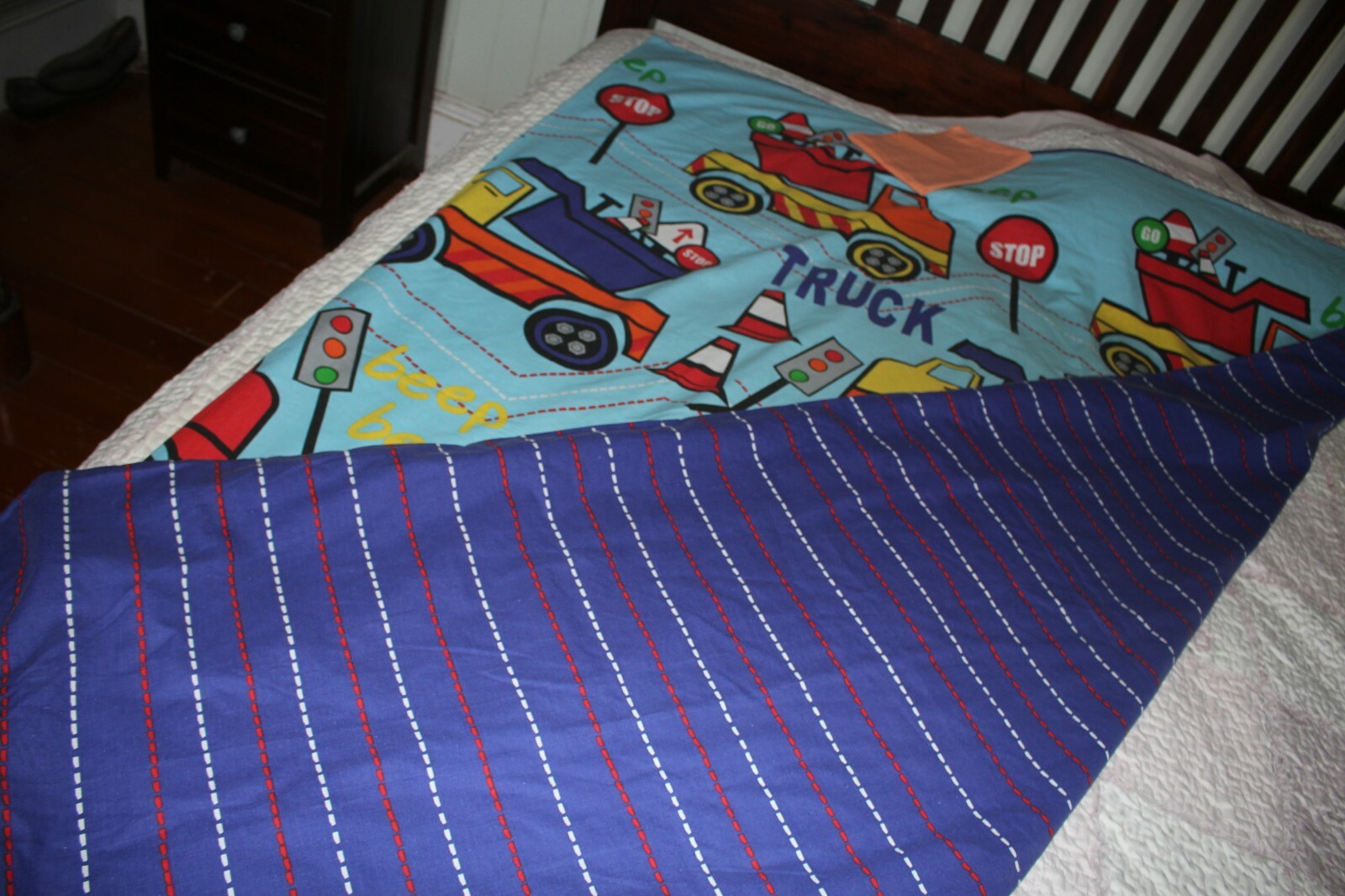 DUMP TRUCK DIGGER single bed quilt cover | eBay