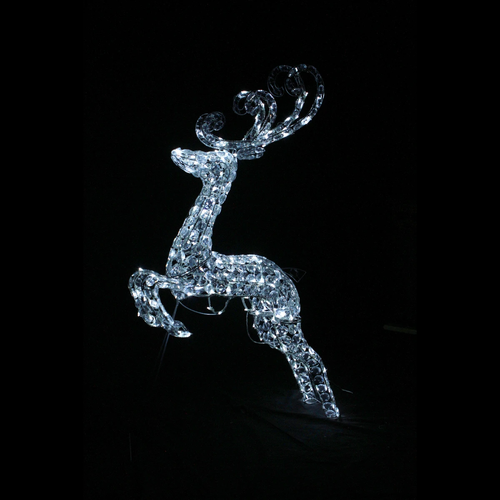 Christmas Decoration 3D Crystal Leaping Galloping Reindeer 96x46x14cm ...
