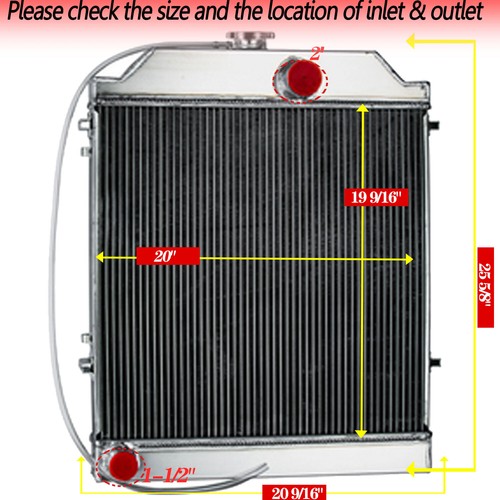 4 Core Radiator Fit Massey Ferguson 375, 383, 390, 390T,393, 398, 399 ...