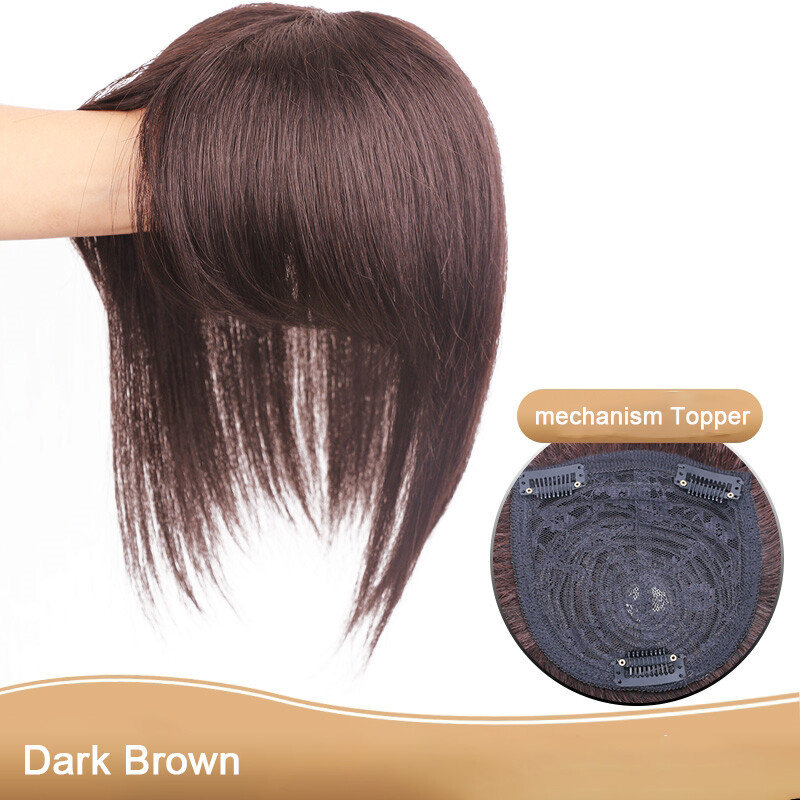 100% Human Hair Topper Toupee for Women Clip in Hairpiece Top Piece ...
