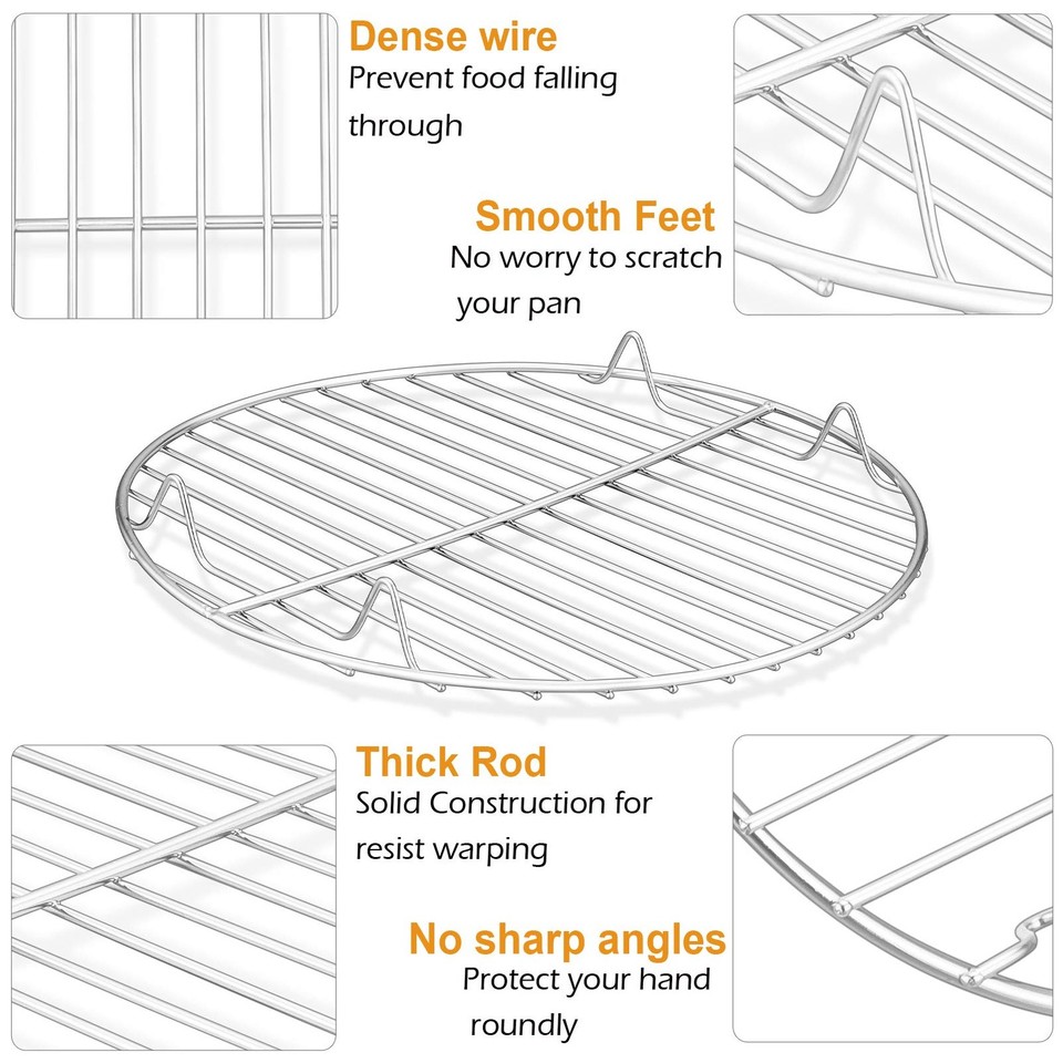 10½ Inch Cooking Rack Round, Stainless Steel Round Rack for Cooking ...