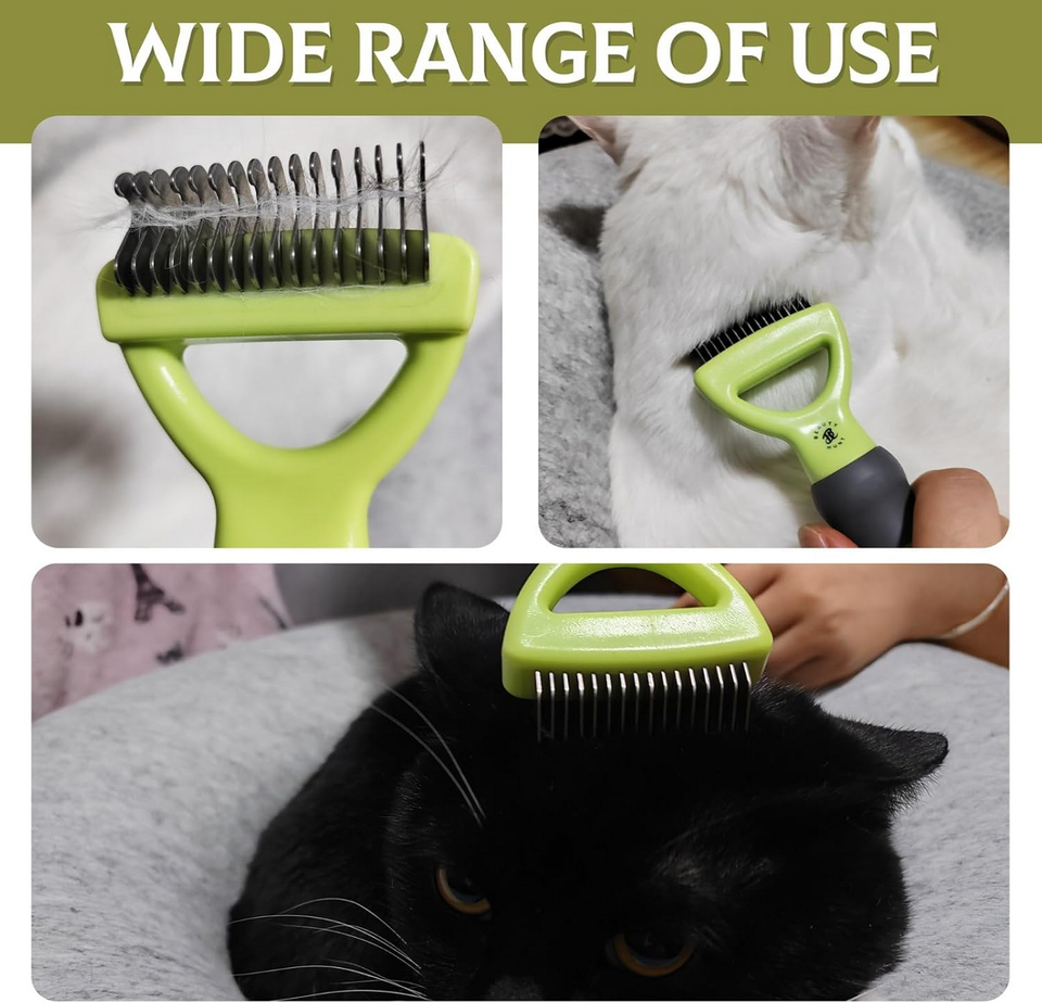 Pet Dematting Rake Comb Tangled Hair Brush Grooming Detangling Knotting ...