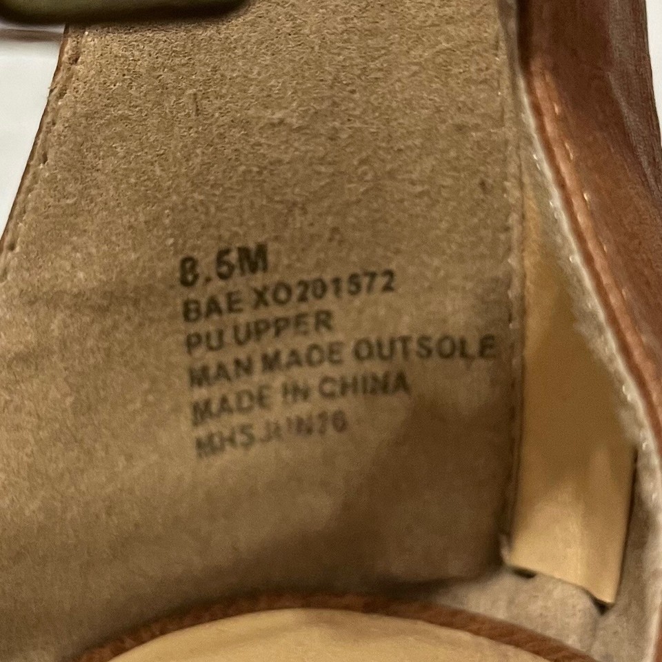 NEW XOXO BAE HEELS 8.5 BROWN WOMENS SANDALS CAGE HEEL BLOCK STRAPPY ...