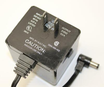 Ault 3350-000-422 Power Supply Adapter Output 5VDC 0.3A Transformer ...