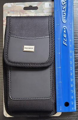 LARGE RUGGED CELL PHONE VERTICAL POUCH W/METAL CLIP BELT LOOP HOLSTER ...
