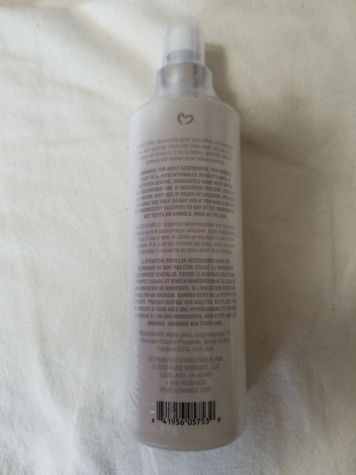 Pure Romance Cleansing Mist Paraben-Free Toy Cleaner 8 fl oz SEALED NEW ...