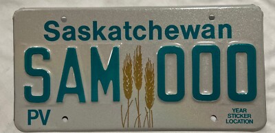 LICENSE PLATES COLLECTOR SAMPLE SASKATCHEWAN CANADA SAM 000 | eBay