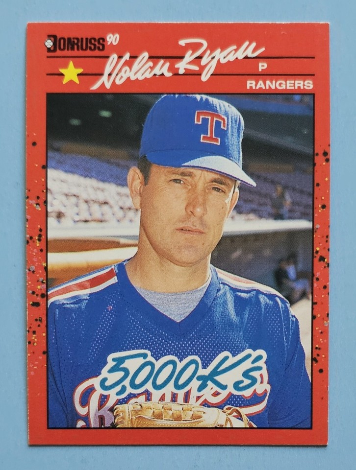 1990 Donruss SP ERROR Nolan Ryan Baseball card #665 5000 Ks Diamond ...