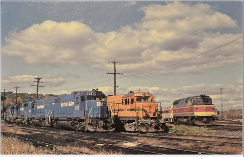 Boston and Maine Train Postcard MBTA 1010 Mechanicville New York | eBay