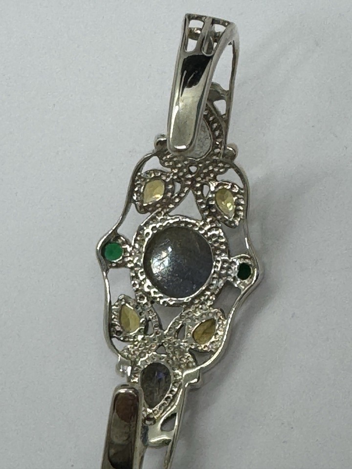 Nicky Butler Sterling Silver Cuff Bracelet Moonstone + Citrine & Green ...