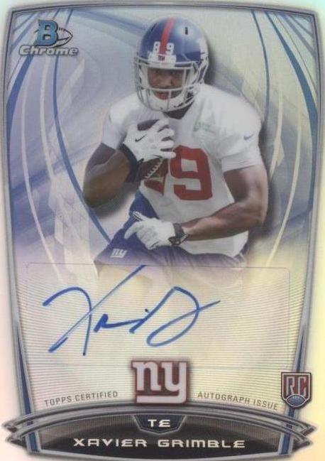 2014 Bowman Chrome - Rookie Refractor Autographs Xavier Grimble #RCRA ...