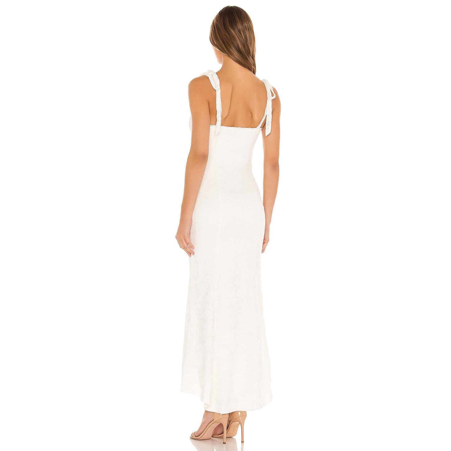 Majorelle Tenleigh Lace Midi Dress Hi-Low Hem Adjustable Bridal ...