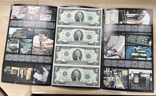 1976 ($2) TWO DOLLAR STAR NOTES UNCUT SHEET OF FOUR NOTES IN FOLDER AS ...