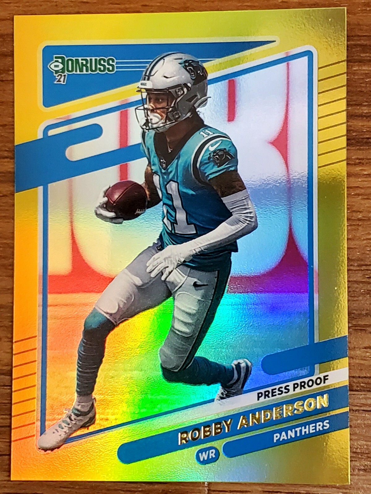 Robby Anderson Carolina Panthers 2021 Donruss Premium Stock Holo Gold ...