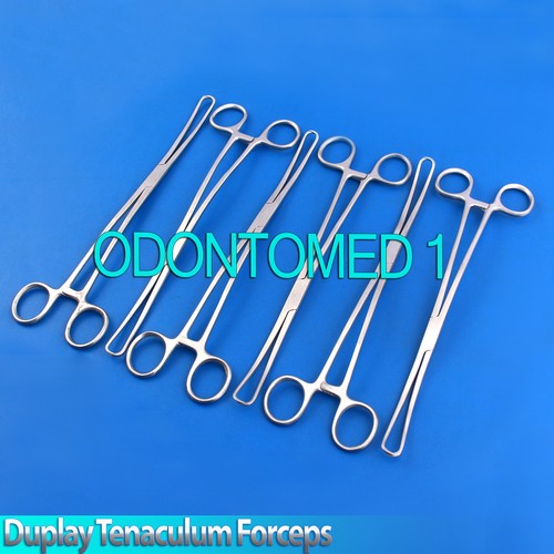 6 Duplay Tenaculum Forceps 9.50" DOUBLE CURVED Gynecology Surgical ...