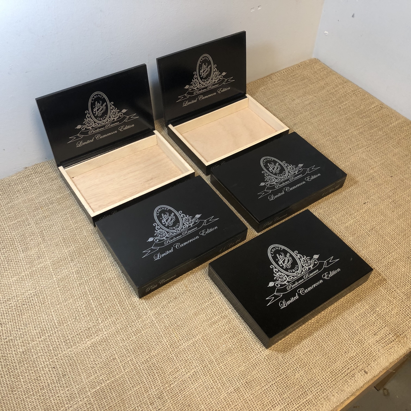 Lot of 5 Perdomo Cameroon Empty Wooden Cigar Boxes 7.5x5.5x1.25 #36 | eBay