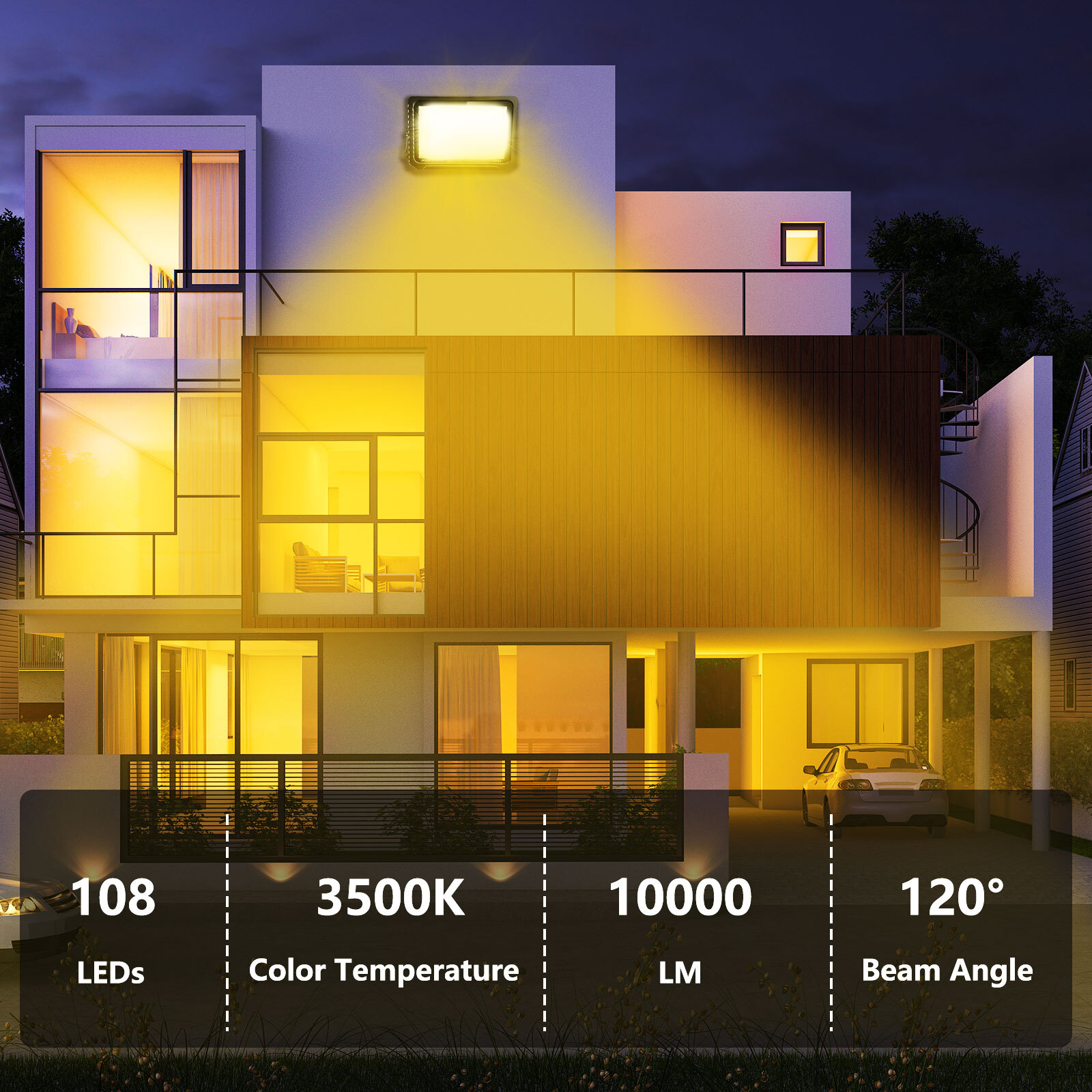 8x Outdoor LED Flood Light 100W Security Light 220V-240V Warm White ...