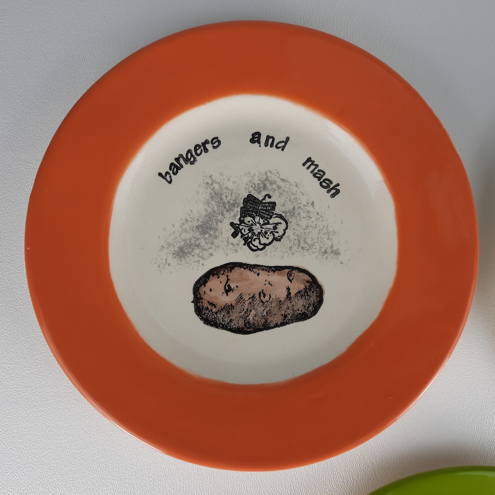 3 Decorative 8" Plates Toad in the Hole Bubble and Squeak Bangers and ...