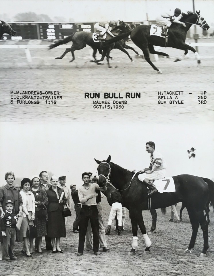 1960 Maumee Downs OH Run Bull Run Vintage Horse Racing Photo Tackett ...