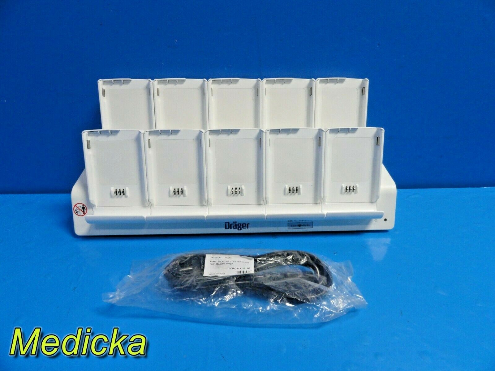 2017 Drager Medical M300 P/N MS125699 Central Charging Cradle (10 Slots ...