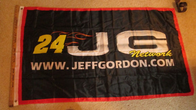 Jeff Gordon Flag JG Network WWW.Jeffgordon.com approx 60" x 36" 1 sided ...