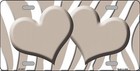 Tan White Zebra Tan Centered Hearts Novelty License Plate Tag LP2937 | eBay