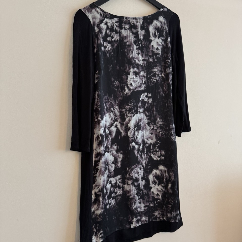 Damsel In A Dress Size 14 Black Floral Knee Length 3/4 Sleeve Dress | eBay