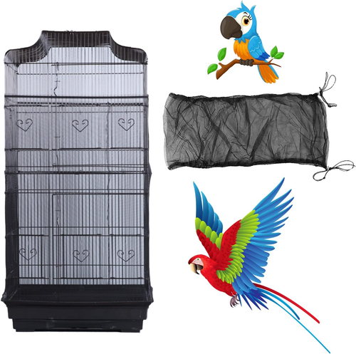 Bird Cage Seed Catcher, Large Airy Gauze Seeds Bird Cage Cover Guard ...