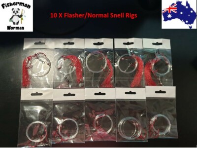 10 X 6/0 Twin Hook Snell Fishing Rig Snapper Rig Snell Hook Rigs | eBay ...
