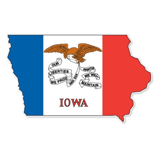 Iowa State Map Flag bumper sticker decal 5" x 3" | eBay