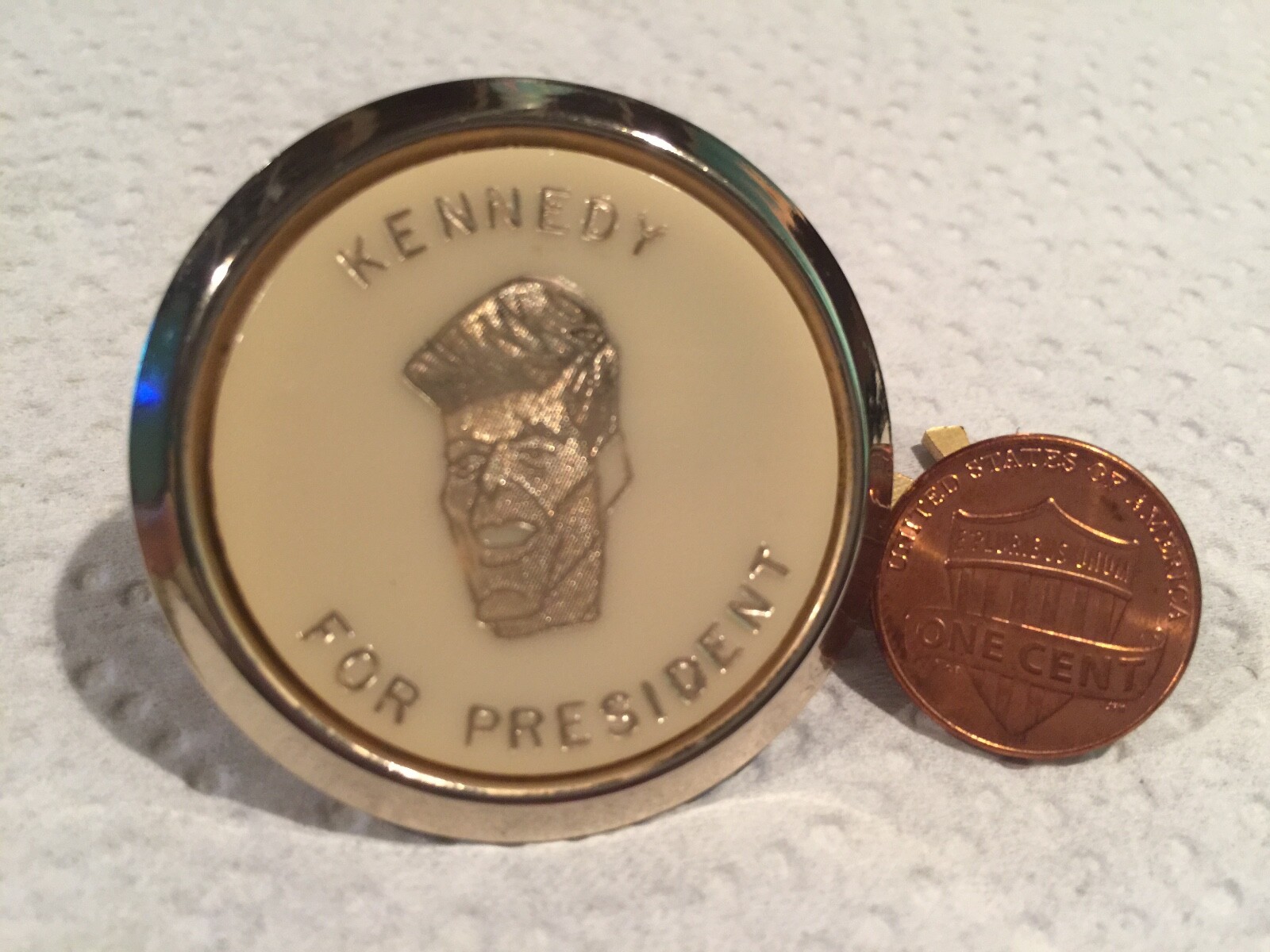 * RARE * Kennedy For President * Campaign Button Pin Tie Clasp * JFK ...