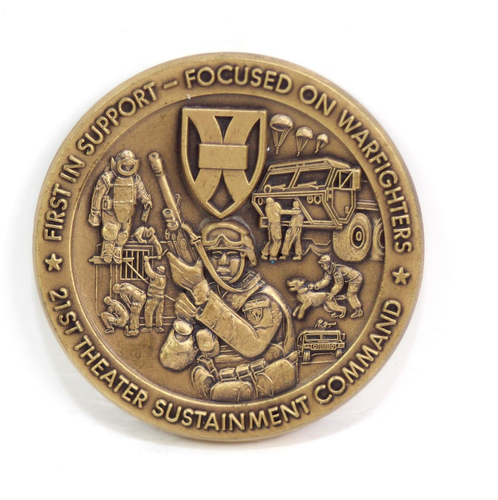 Raytheon ~ First in Support Focused on Warfighters ~ 21st TAACOM ~ Coin ...