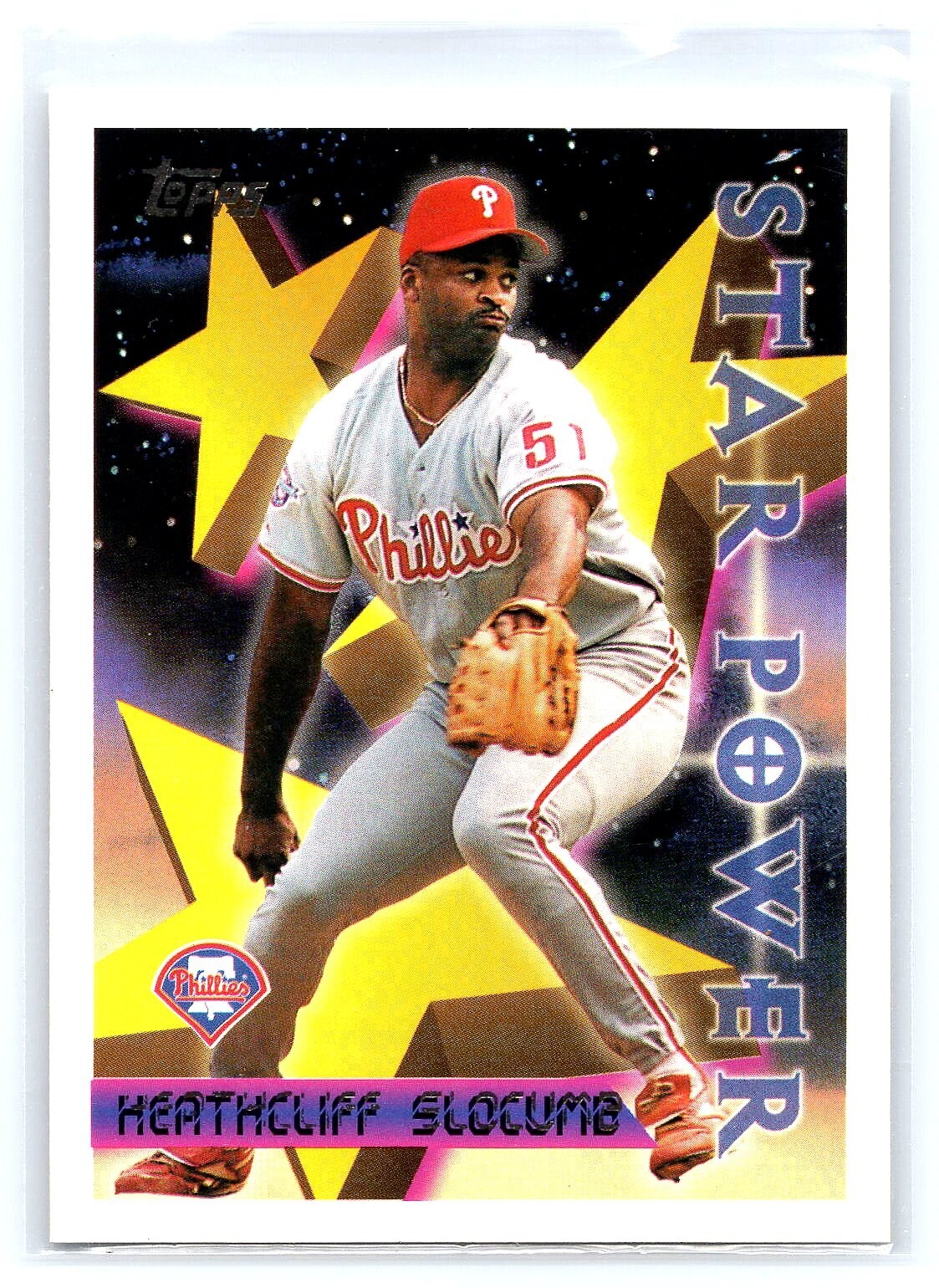 1996 Topps Baseball - #11 Heathcliff Slocumb STAR POWER Philadelphia ...