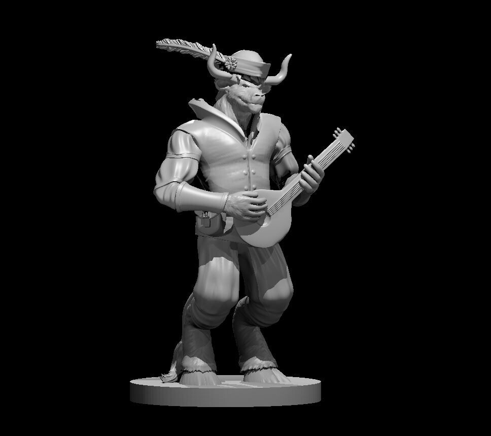 Minotaur Bard with Lute 28mm Scale DND D&D Tabletop Miniature | eBay
