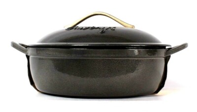Cravings By Chrissy Teigen 5 Qt Enameled Cast Iron Dark Gray Braiser ...