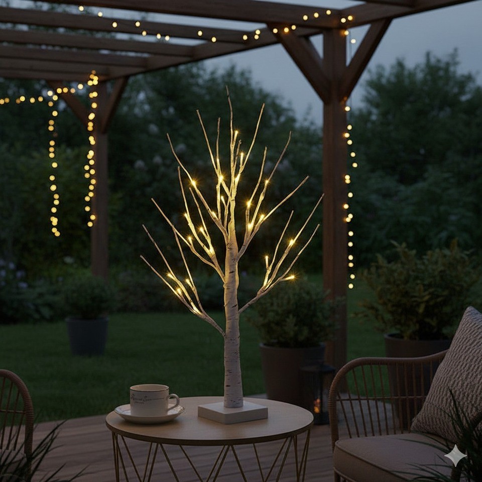 LED Birch Tree Light Twig Birch Up Branch Lights Desktop Dinner Lamp ...