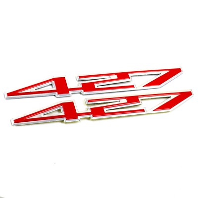 2X 427 Aluminum Emblem Badge Decal Red & Silver for Chevy Corvette Z06 ...