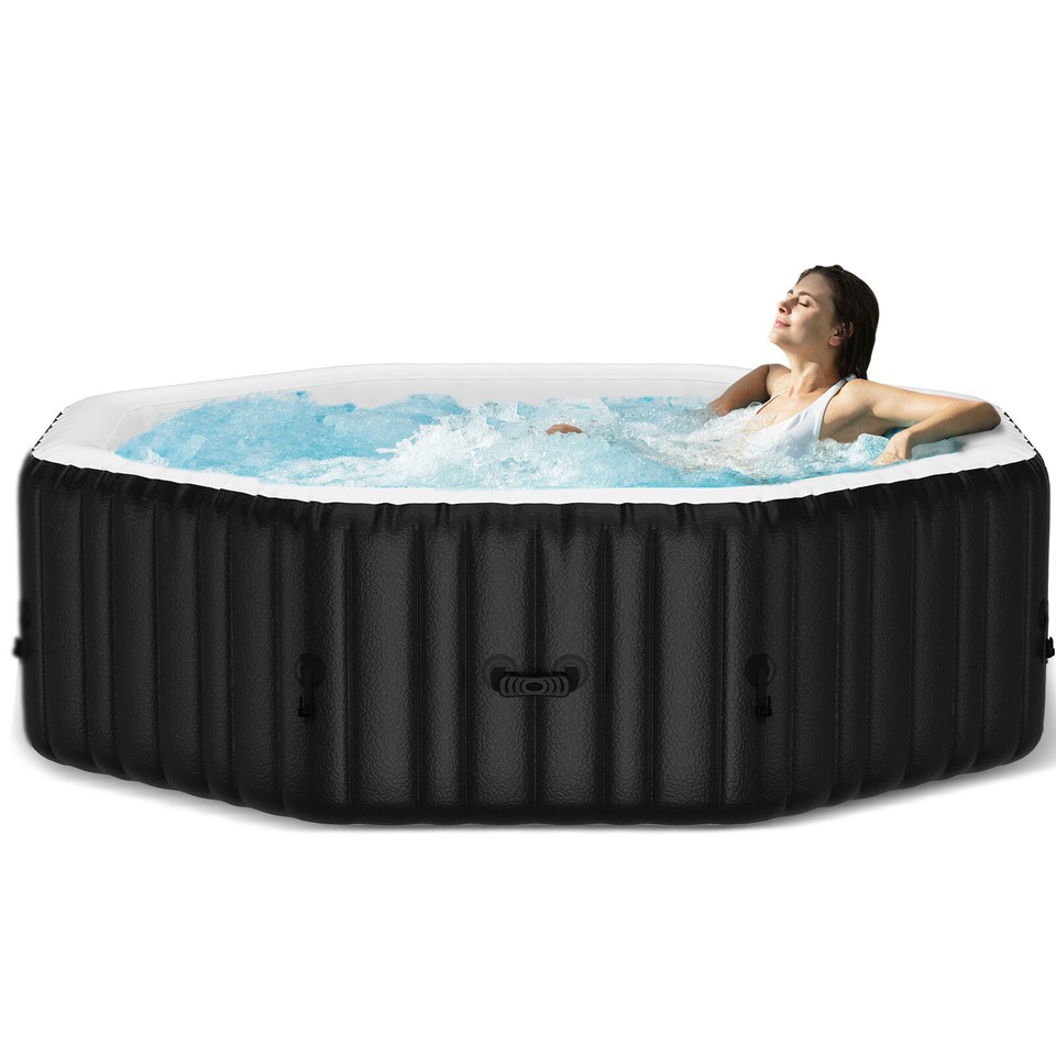 SLSY 6 Person Octagon Inflatable Hot Tub 130Air Jet Large Hot Tub 77 ...