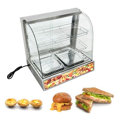 110V Commercial Warmer Pizza Food Heated Display Case Cabinet ...