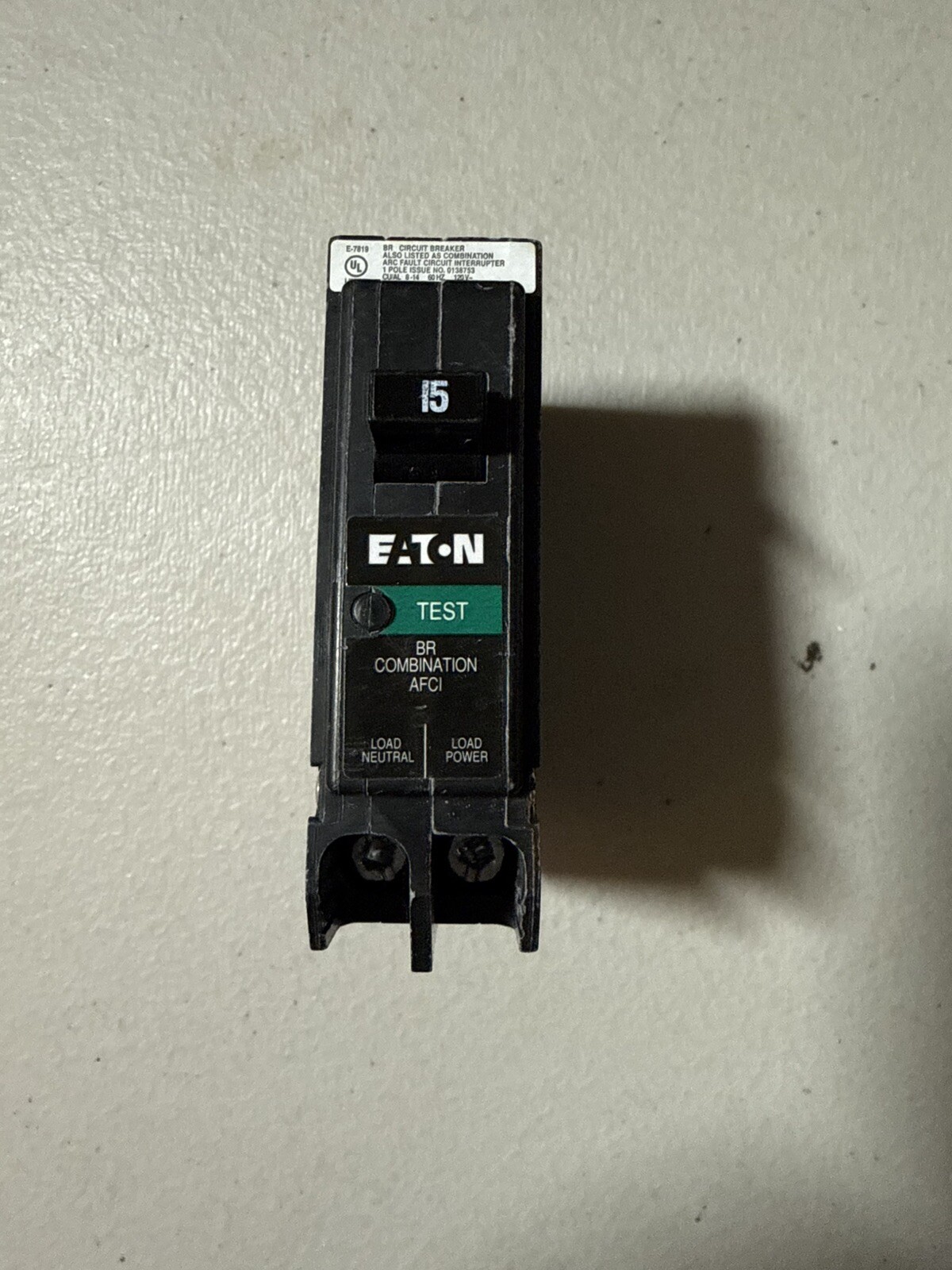 Eaton BRP115AF 15A 120V 1-Pole AFCI Arc Fault Circuit Breaker Plug-On ...