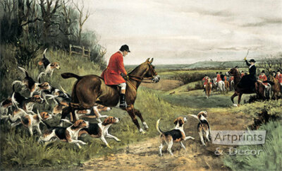 View Halloa by John Sanderson Wells 20 x 12 Art Print of Vintage Art | eBay