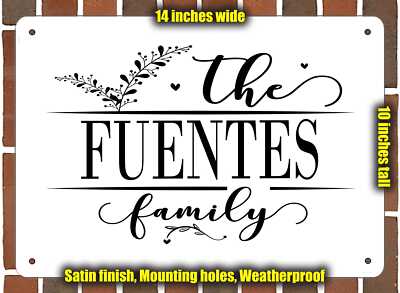 Fuentes Family Decorative Metal Door or Wall Plaque (Style 2) | eBay